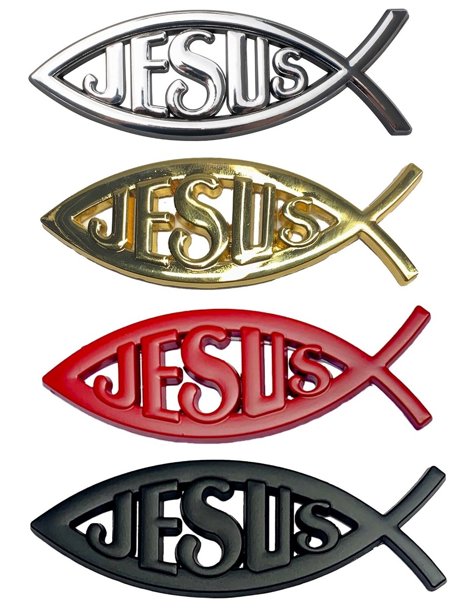Christian Fish Logo Set Christian Fish Symbol Icon Stock