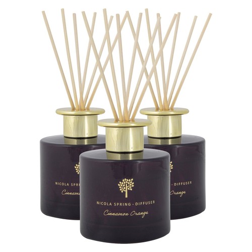 3x Scented Reed Diffusers Luxury Home Bathroom Fragrance 200ml Cinnamon ...
