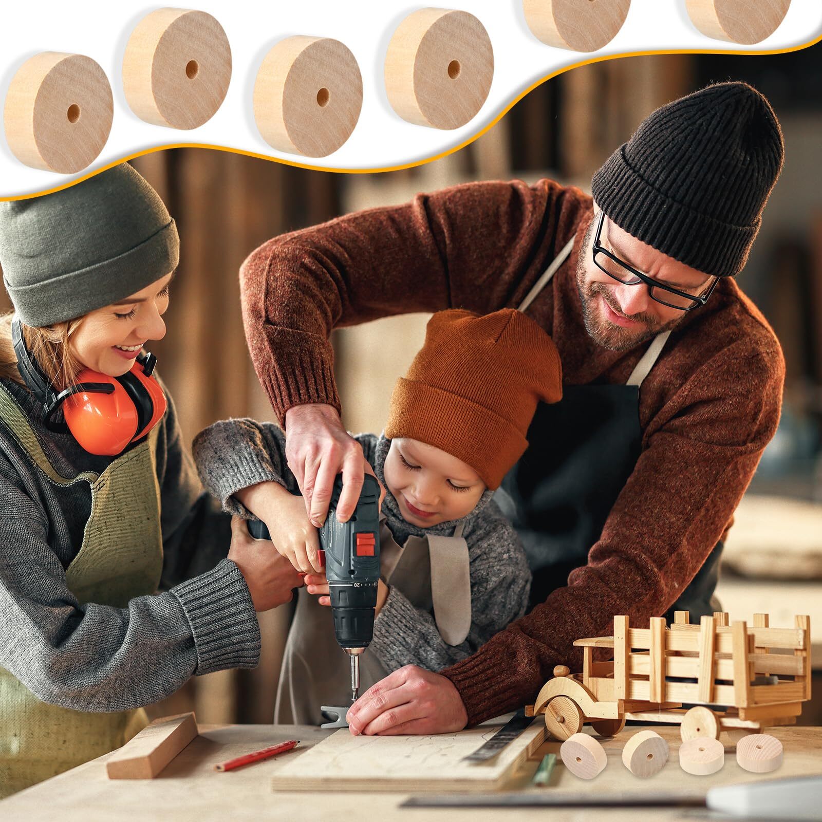 150 Pcs Wooden Wheels Craft Wood Mini Wooden Crafts Wheels Bulk Wood ...