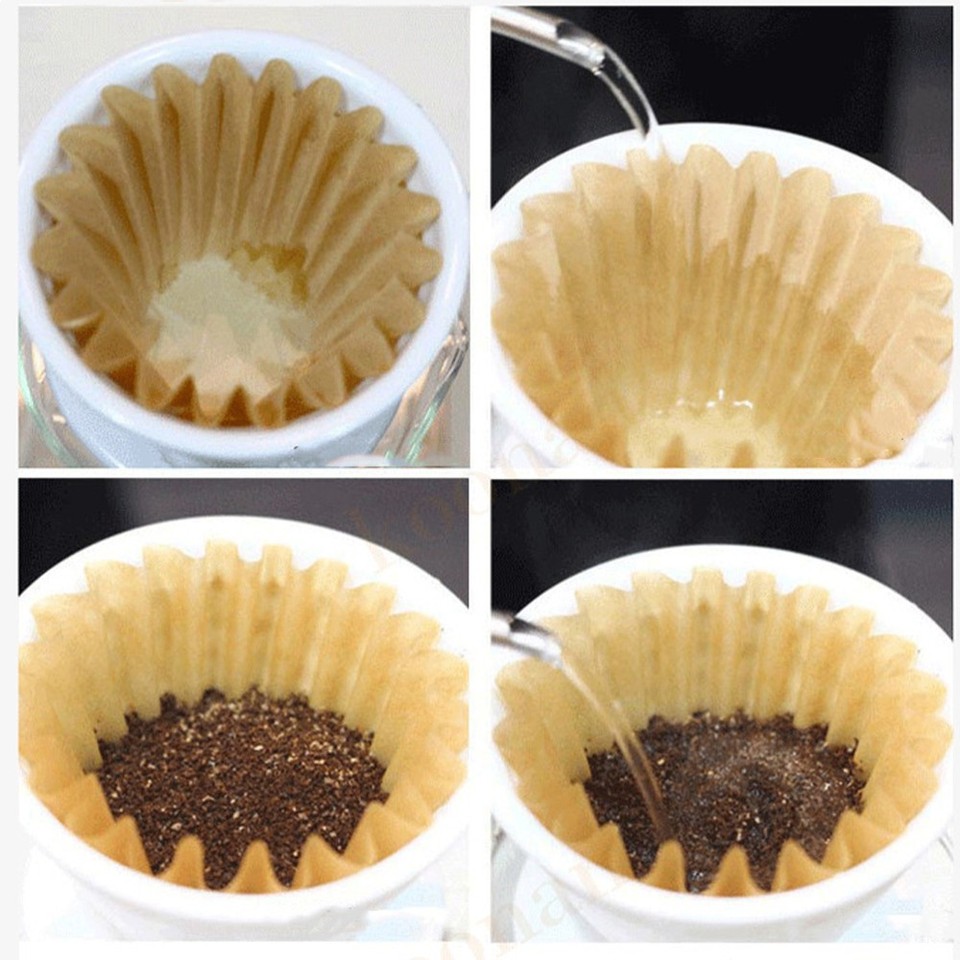 50PCS Coffee Filter Cake Shape Coffee Filtering Paper Hand Drip Filter ...