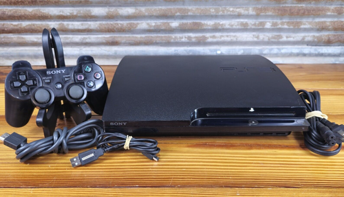 Sony PlayStation 3 PS3 Slim 120GB CECH-2001A Console W/Controller & All ...
