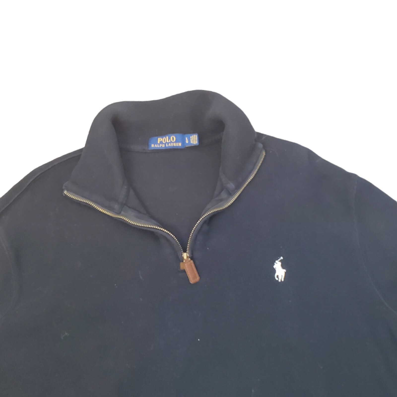 Ralph Lauren Polo Mens Large 1/4 Zip Pullover Black … - Gem