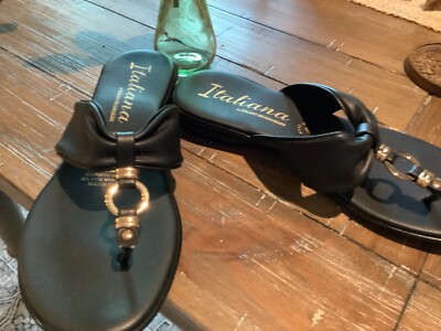 Italiana by Italian Shoemakers Womens Sandal Shoes 8 m Slip On black | eBay