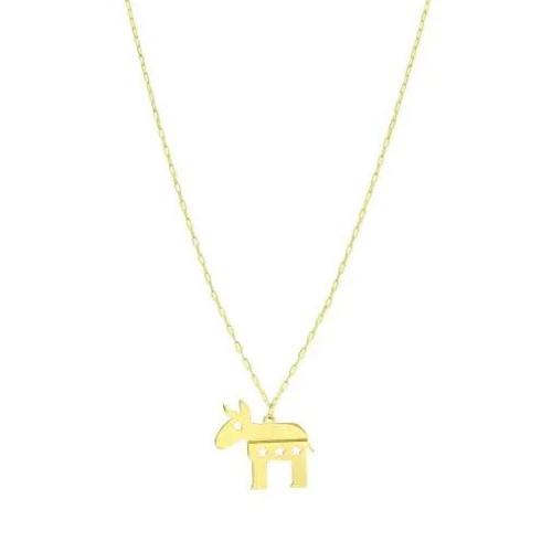 14K Yellow Gold Donkey Necklace with Pear Shaped Lobster Clasp 18" | eBay