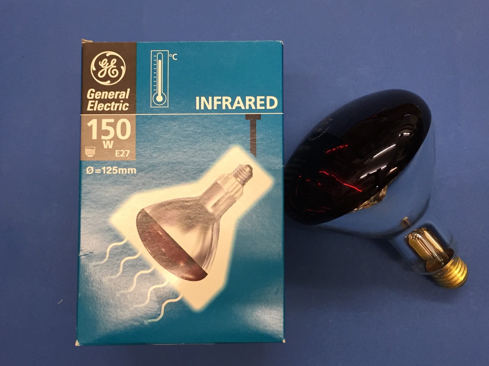General Electric 150W 240V E27 R125 Infrared Lamp Heat Spotlight GE ...
