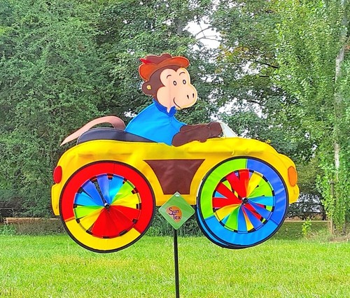 Wind Game Garden Mill Decoration Wheel Monkey Children Car | eBay
