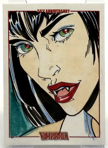 VAMPIRELLA 50th ANNIVERSARY sketch card 1/1 SARAH FLETCHER 407 | eBay