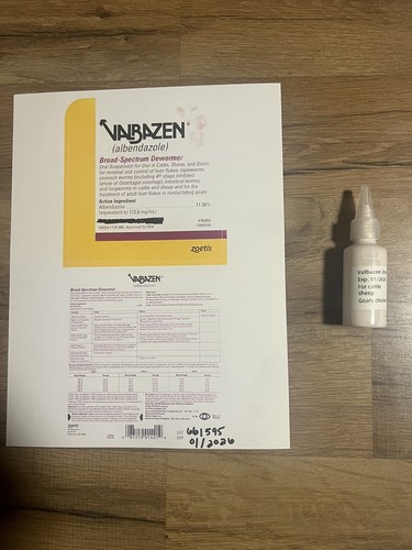 Valbazen Oral Dewormer for Cattle Sheep Goats Chickens - 30ml Bottle ...