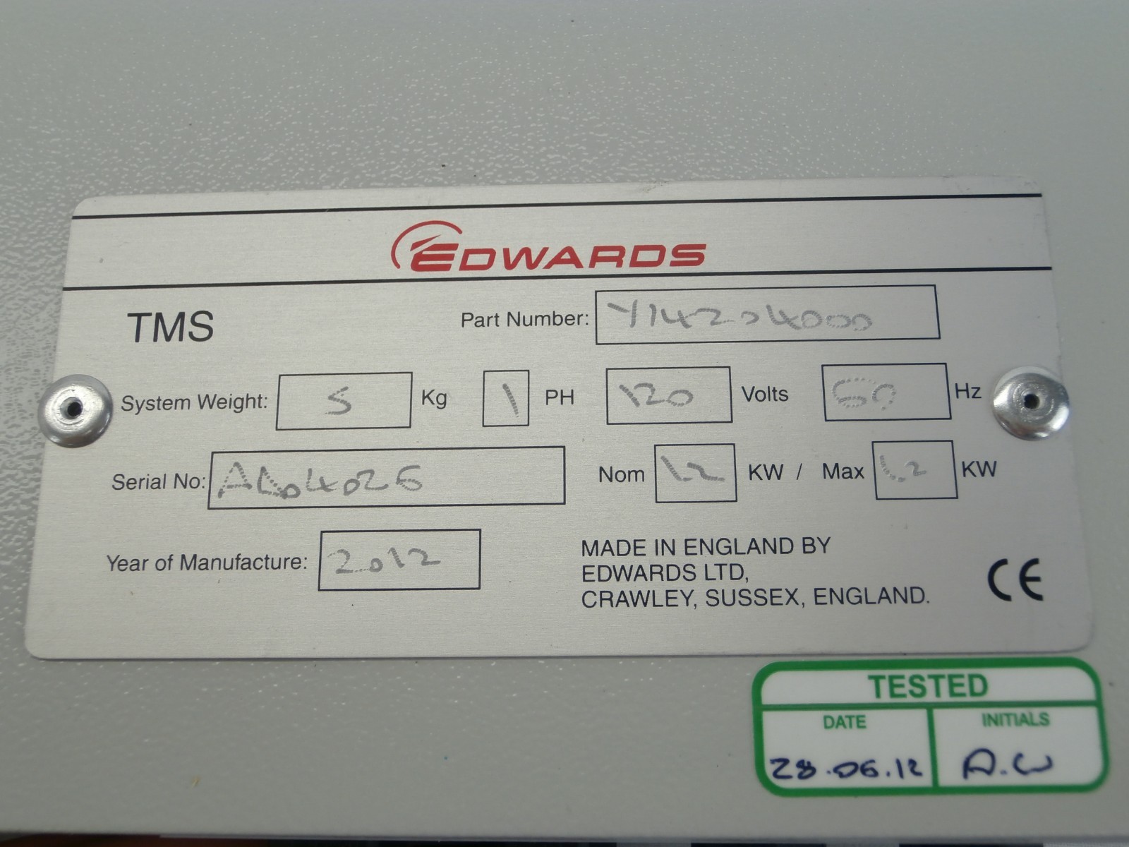 Edwards Y14204000 TMS Temperature Management System Y14501103-H New ...