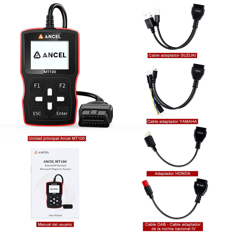 Motorcycle Scanner OBD2 Code Reader Scan Tool Diagnostic Engine ABS ...
