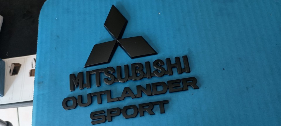 MITSUBISHI OUTLANDER SPORT 07-13 REAR EMBLEM LOGO PAINTED MATTE BLACK ...