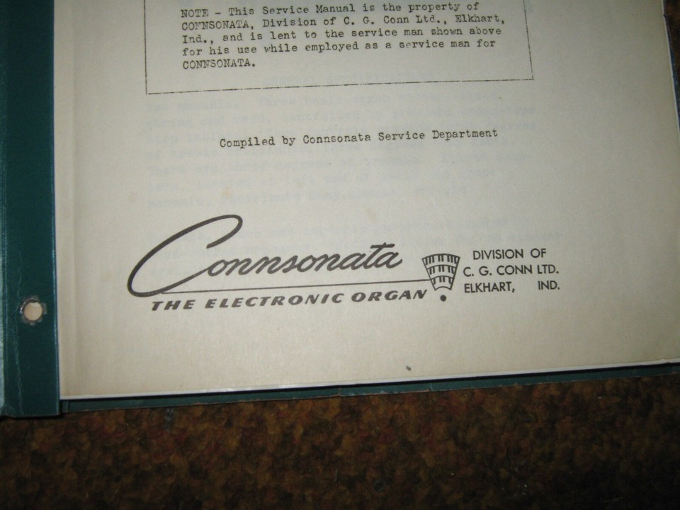 Conn Connsonata Service Manual for 2D, 2E, and 1E | eBay