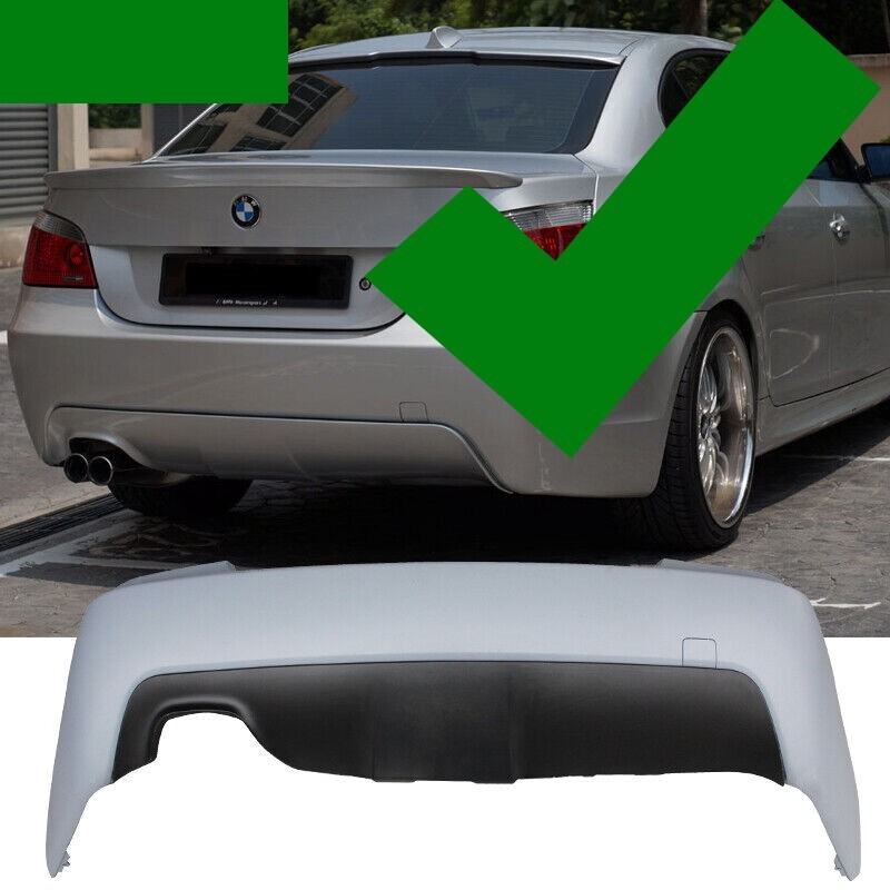 BMW E60 E61 m tech m sport rear diffuser twin dual exhaust abs plastic ...