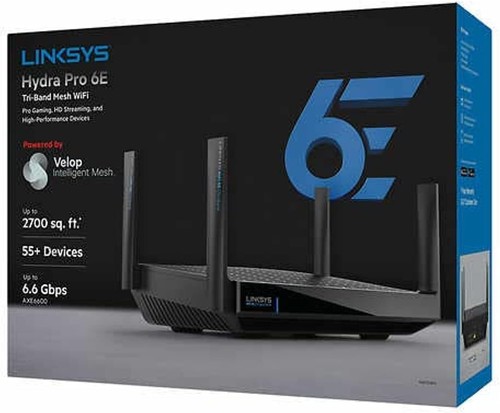 Linksys Hydra Pro 6E MR75WH AXE6600 Tri-Band WIreless Router - Black ...