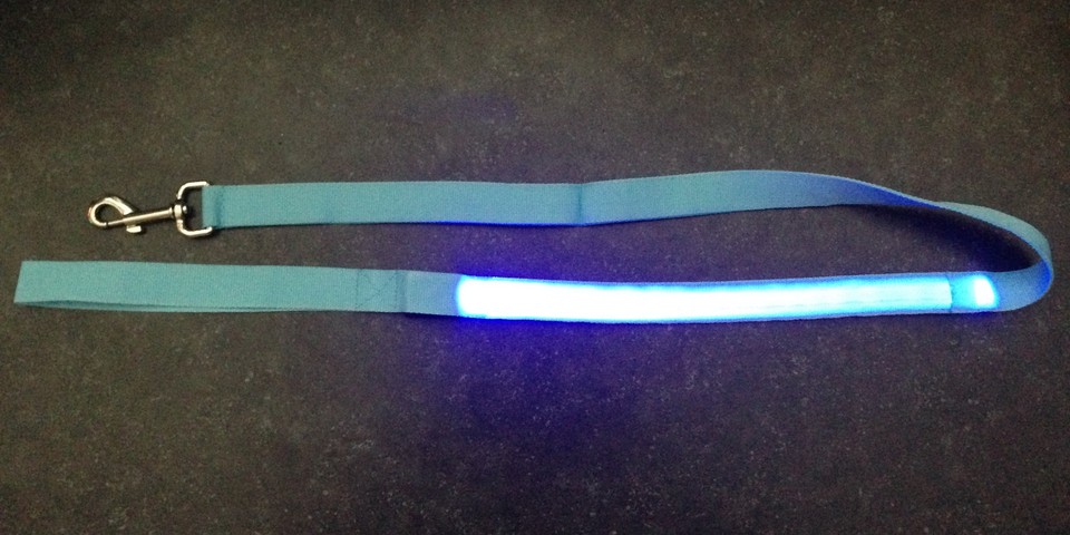 4FT LED PET GLOW-IN -THE-DARK LEASH dog cat night safety neck flash ...