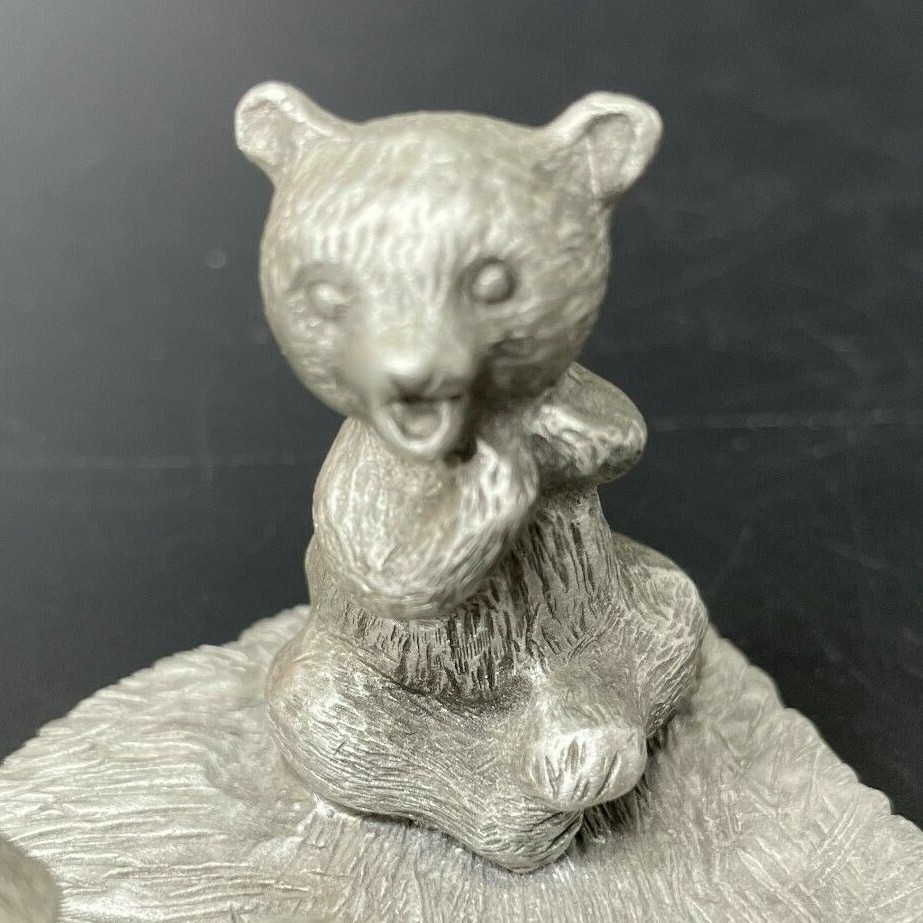 Vintage Heirloom Pewter 3 Baby Bears Cub Laughing Honey Bee Hive ...