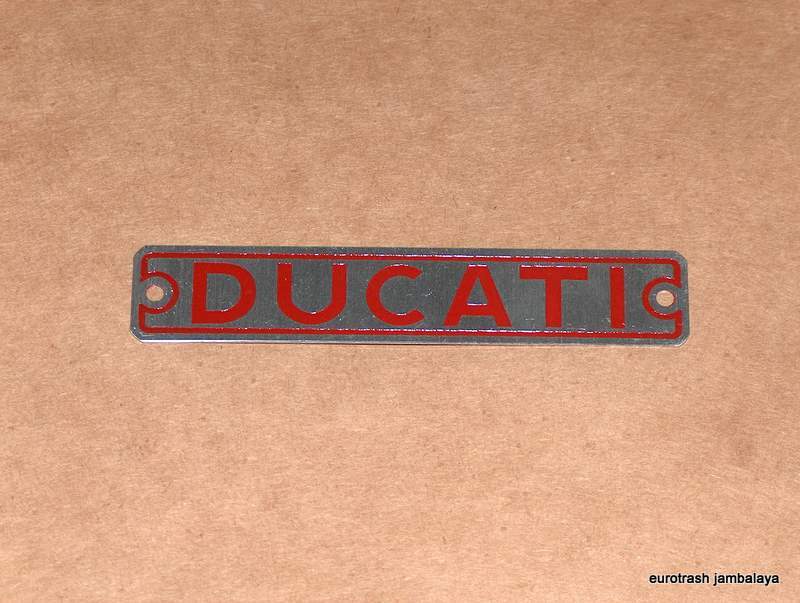 Ducati Single Seat Badge Plate NEW 160 250 350 450 bevel | eBay