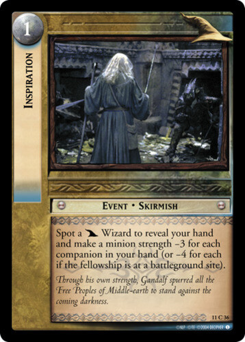 LOTR: Inspiration [Ungraded] Shadows Lord of the Rings TCG Decipher | eBay