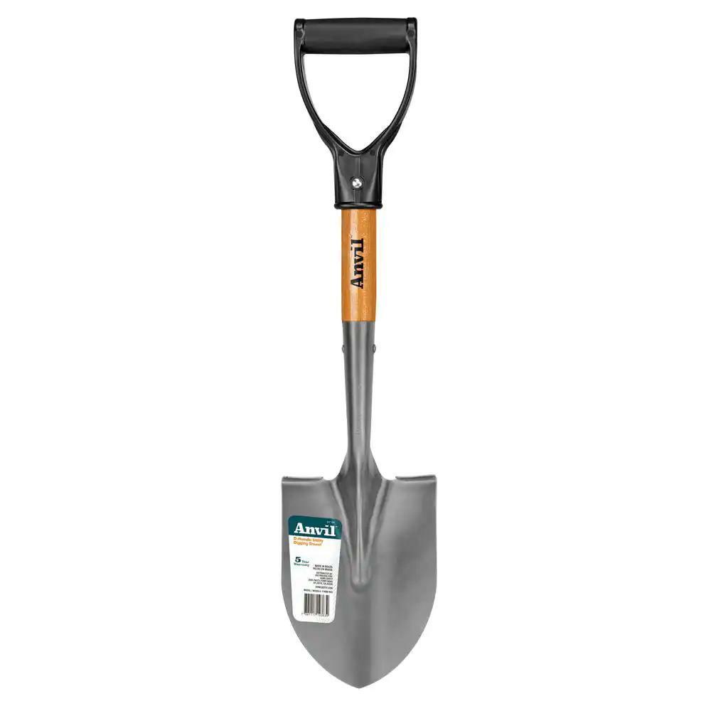 Steel Mini Round Point Shovel Hand Digging Tool Lawn Landscaping 18" D ...