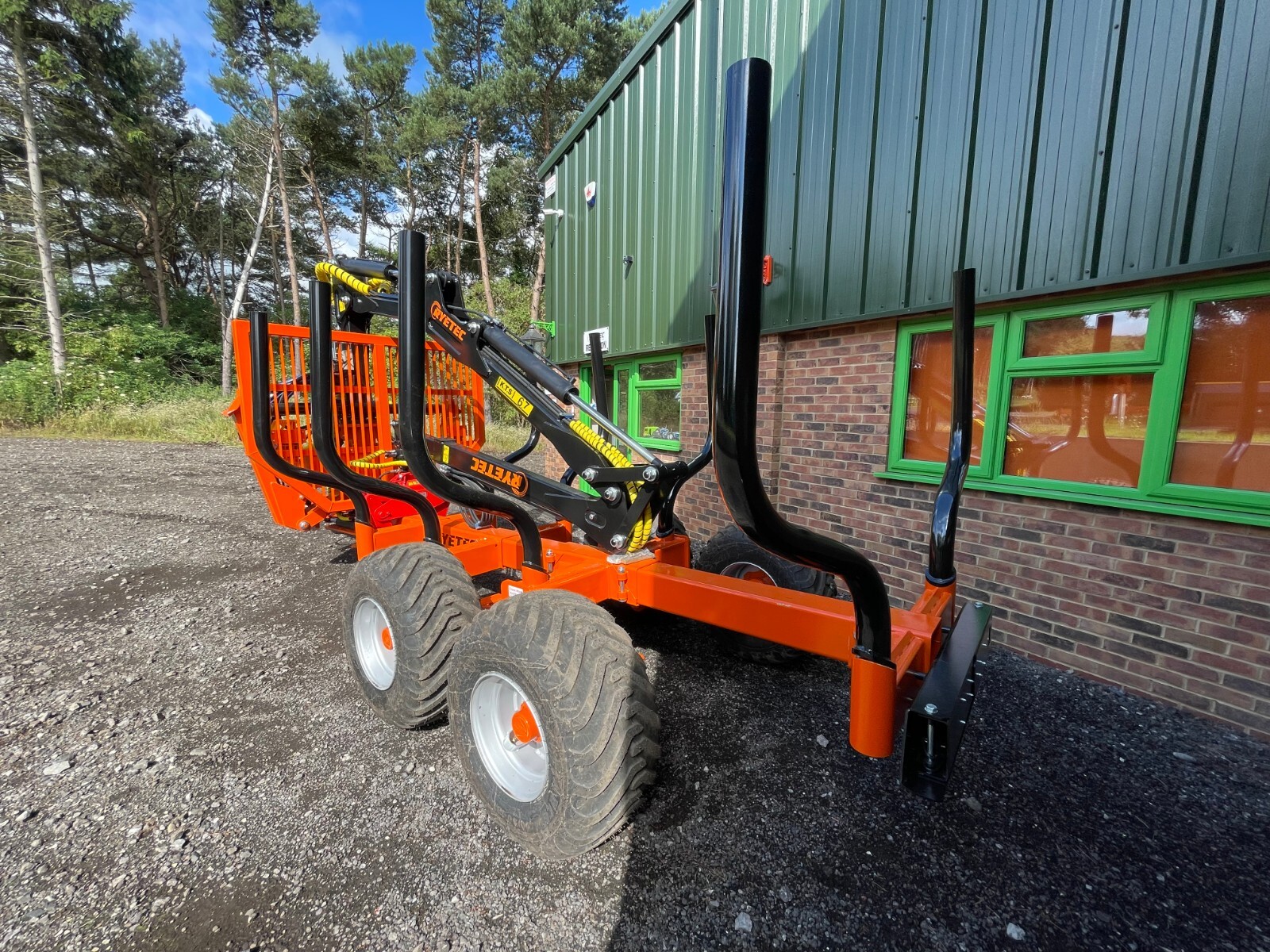 10 Ton Timber Trailer with 6.7m Forestry Crane Ryetec (Eligible for ...
