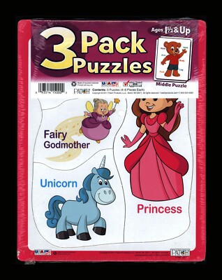 3 Pack Patch Jigsaw Frame Tray Puzzles Ages 18 month+ 4-6 pc Each New ...