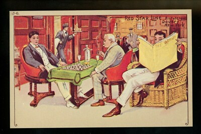 Ship postcard Red Star Line Ocean Liner Advertising c1980 Repro chess ...