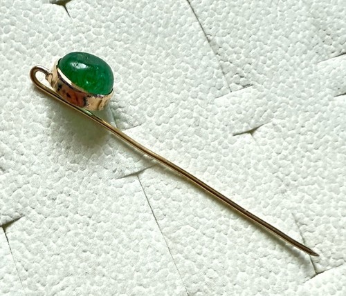 Antique 14k Gold Stick Pin Emerald 2ct | eBay