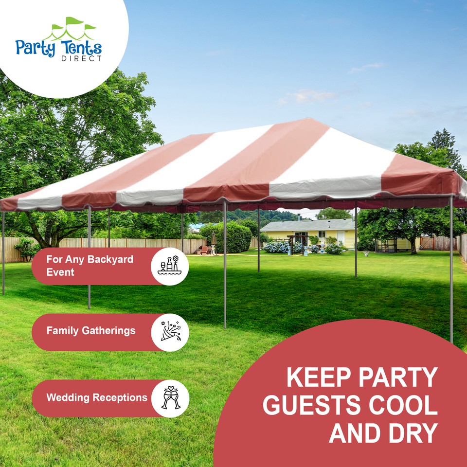 Commercial Frame Tent 20x40 Red PVC Vinyl Canopy Waterproof Event Party ...