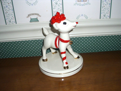 LENOX CHINA FIGURINE- LIGHTED RUDOLPH-50 ANNIVERSARY-T.V. CLASSIC-NEW ...