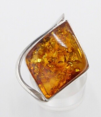 1980er Jahre Designer Ring 925 Silber Bernstein Gr. 60 Frauenkopf Polen ...