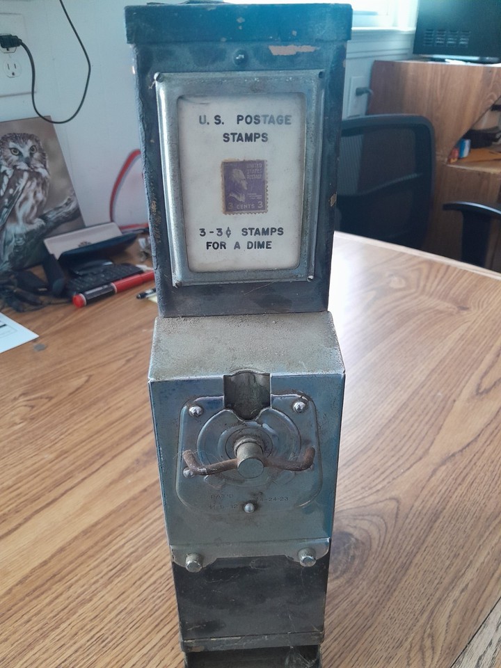 Original Metal Postage Stamp Vending Machine 3 Stamps for a Dime | eBay