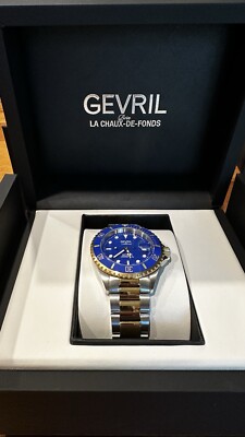 Gevril La Chaux-De Fonds Wall Street Ceramic Bezel 43mm #4856A | eBay