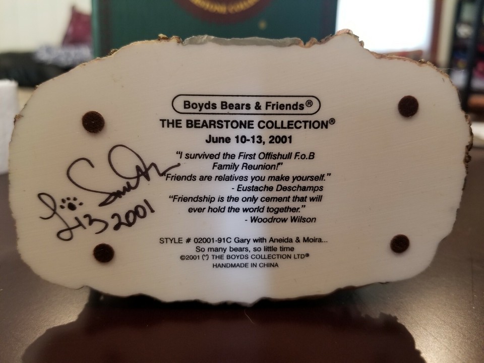 Boyds Bears #02001-91C *Gary w/ Aneida & Moira*, 2001 Reunion Excl, SIGNED, MIB | eBay