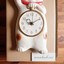 Japanese White Lucky Cat Manekineko Pendulum Wall Clock Pottery SETO ...