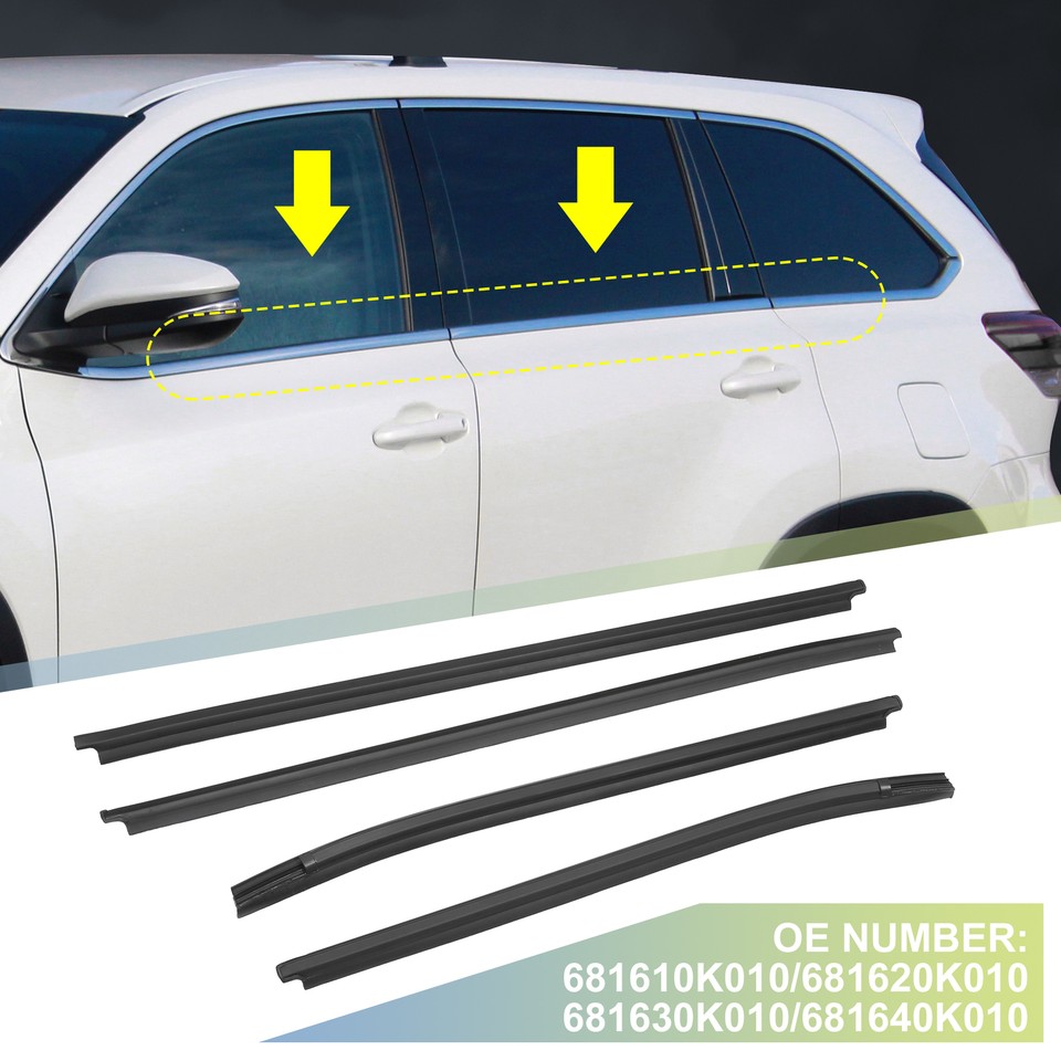 4 Pcs Window Glass Seals No.681610K010/681620K010 for TOYOTA HILUX SR5 ...