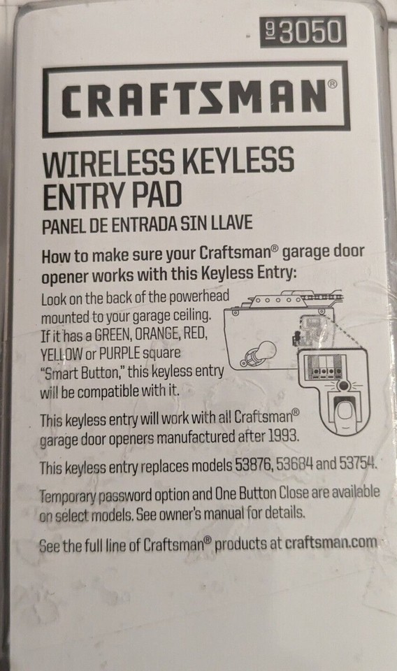 NEW Craftsman 93050 Garage Door Wireless Keyless Entry Pad | eBay