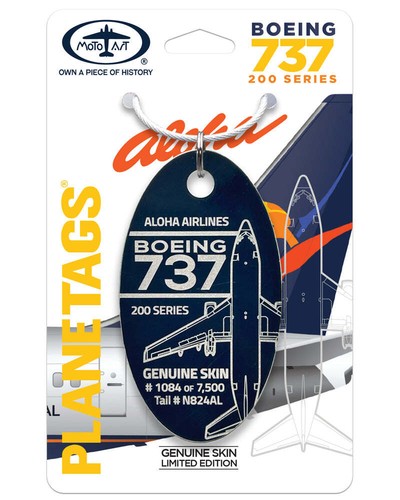 Aloha Airlines Boeing 737-200 Tail #N824AL Metal Blue Plane Metal Skin ...