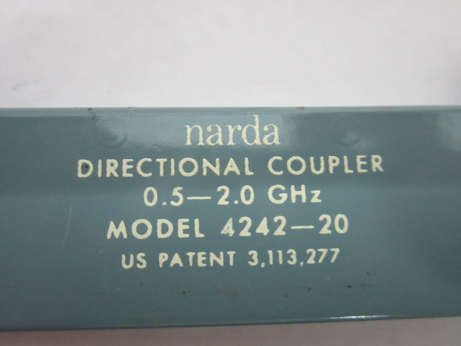 NARDA DIRECTIONAL COUPLER RF MICROWAVE FREQUENCY 2 GHz 4242-20 BIN#B2-C ...