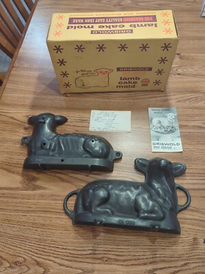 Vintage Griswold Cast Iron Lamb Mold No. 866 W/ Original Box Easter ...