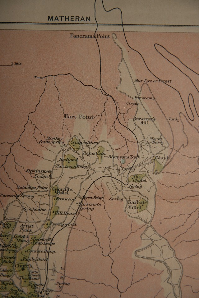 ANTIQUE INDIA MAP ~ MATHERAN HOPE HALL HOTEL POST OFFICE CHURCH ...