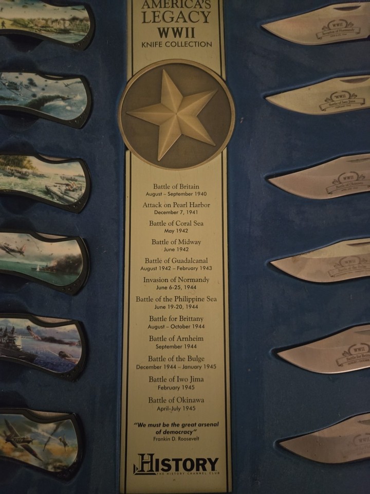 History Channel America's Legacy WWII 12 Knife Set With Display No Case ...