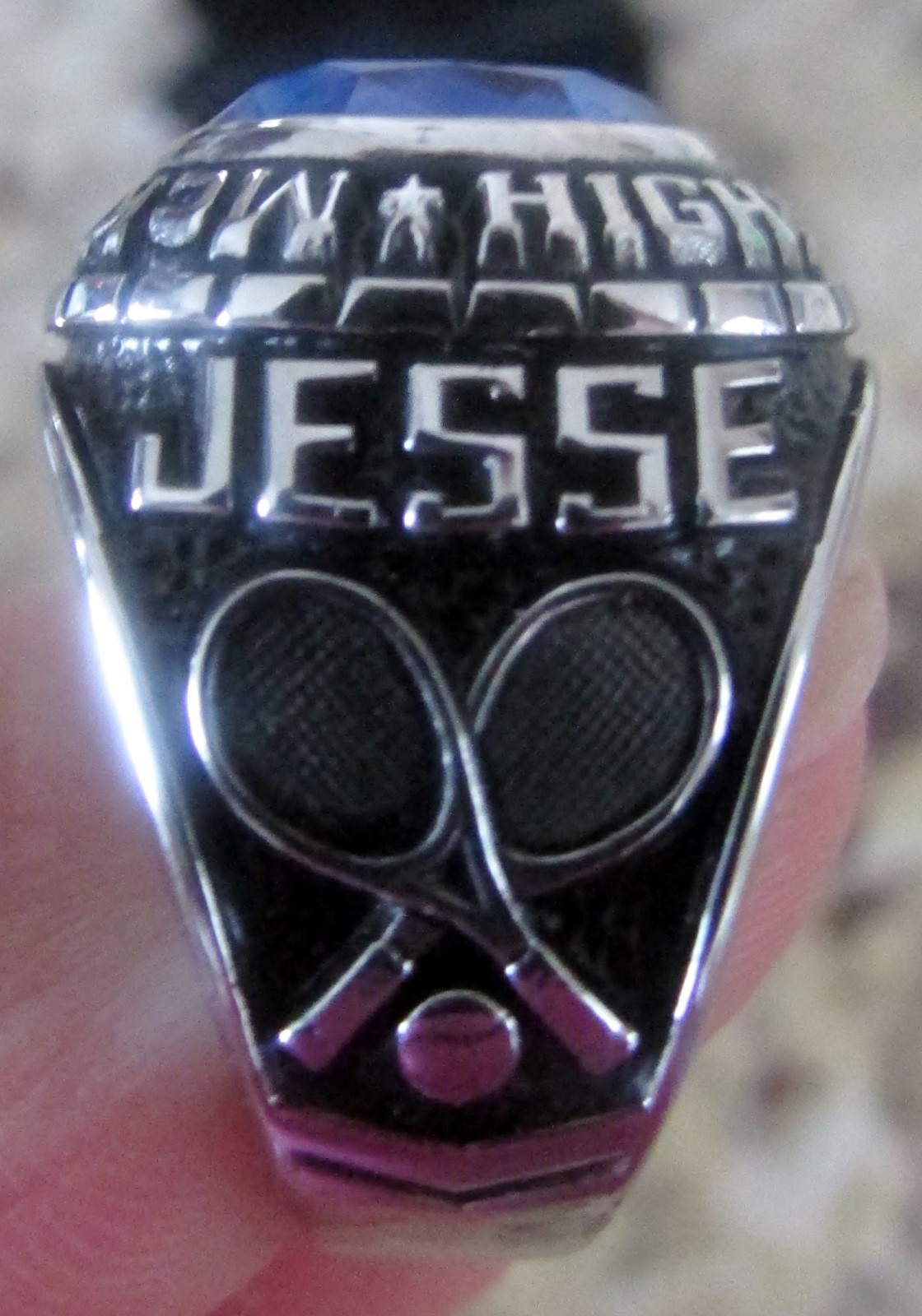 Balfour Class Ring w/ Blue Stone Size 6 - Gem