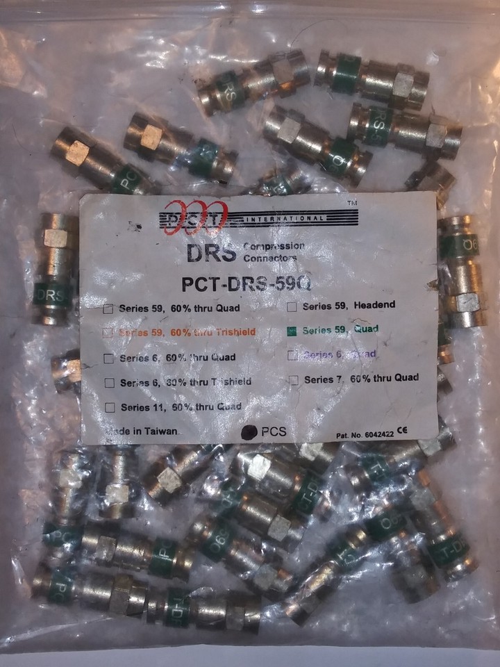 PCT 37pcs PCT-DRS-59 SNAP-N-Seal Compression Fitting F CONNECTORS RG59 ...