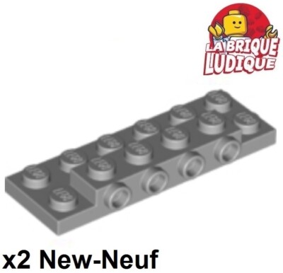 Lego 2x Plate Modified 2x6 x2/3 with 4 Studs on Side gris/light b gray ...