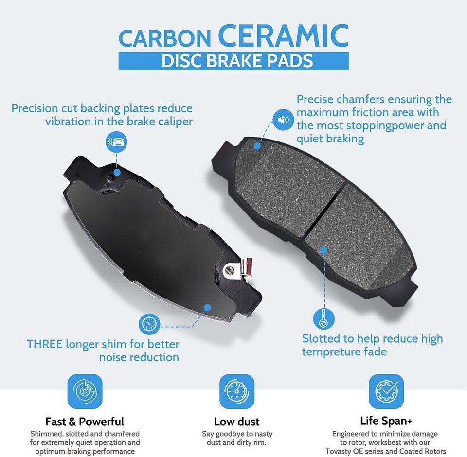 Front and Rear Ceramic Brake Pads For Chevy Suburban GMC Yukon XL ...