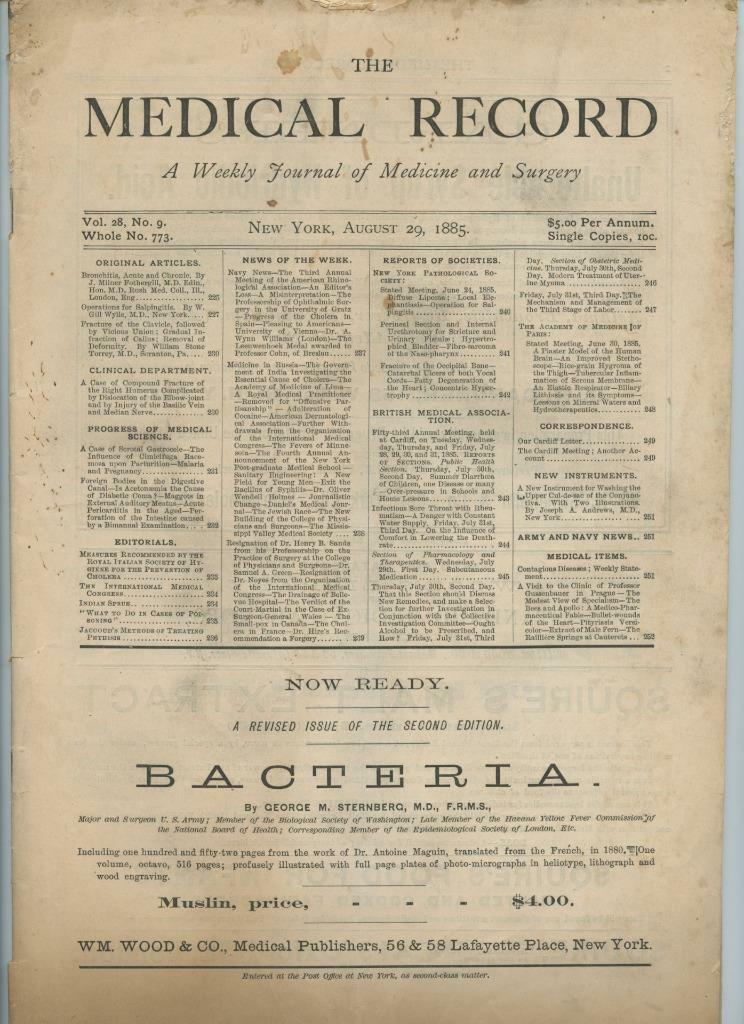 Philadelphia Mall 8 29 1885 New York Medical Record Journal Medicine ...