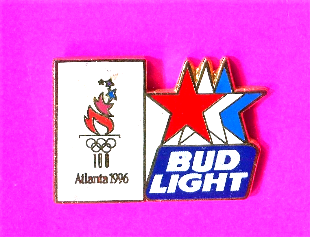 1996 OLYMPIC PIN BUD LIGHT PIN USA RED WHITE - BLUE STARS PIN BUDWEISER ...