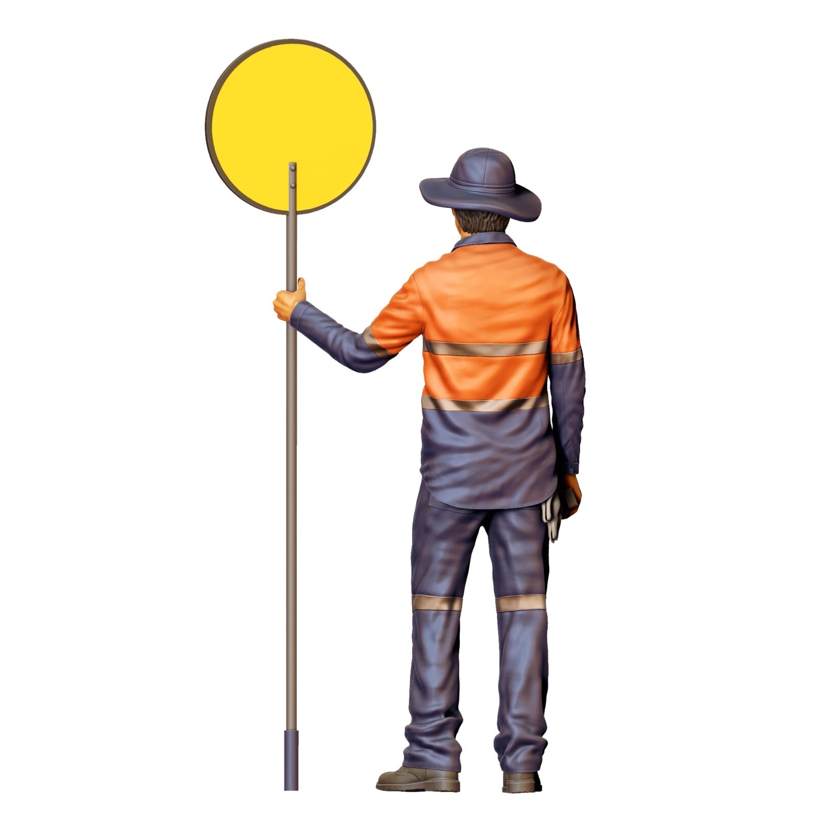 Traffic Control Flagman Resin 3d Printed Diorama Figure Unpainted Very ...