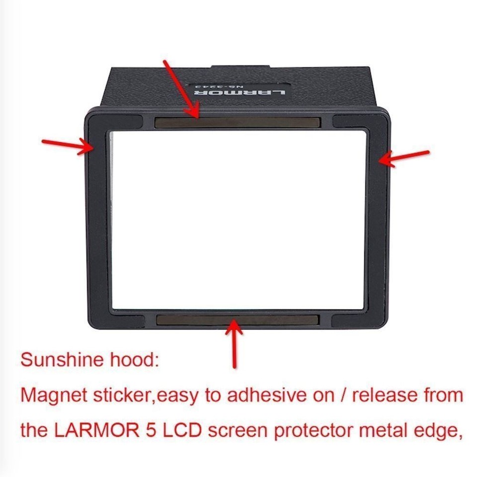 Larmor 5th Gen Glass Screen Protector & Sunshade Hood Set for Canon ...