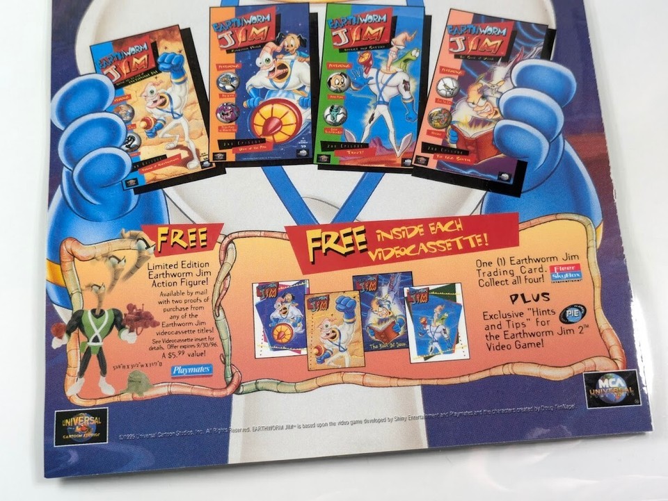 1995 Earthworm Jim Animated Series Promo Ad – VHS Video Cassette ...